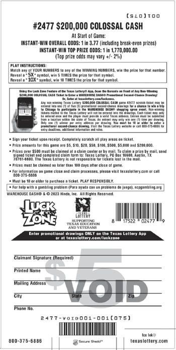 Texas Lottery | Scratch Tickets Details